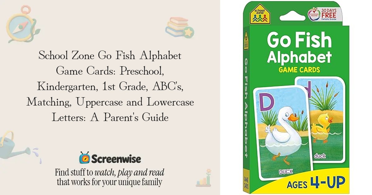 School Zone Go Fish Alphabet Game Cards: Preschool, Kindergarten, 1st ...